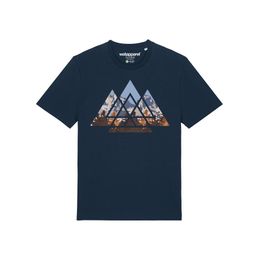 wat? Apparel T-Shirt Geometric Landscape in Dunkelblau | Gr.: 52