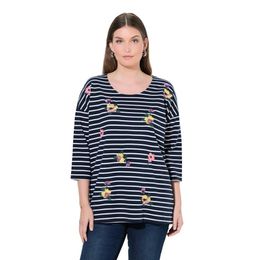 Ulla Popken Shirt in klassisch Schwarz | Gr.: 50-52