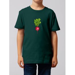wat? Apparel T-Shirt Radieschen in Dunkelgr&uuml;n | Gr.: 98/104