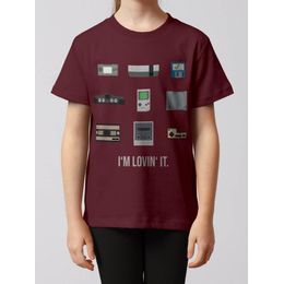 wat? Apparel T-Shirt Videogames in Weinrot | Gr.: 134-146