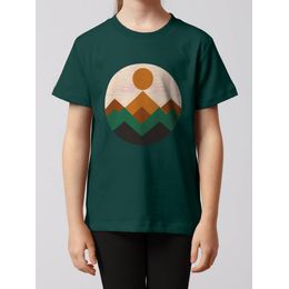 wat? Apparel T-Shirt Geometric Landscape 2 in Dunkelgr&uuml;n | Gr.: 122/128