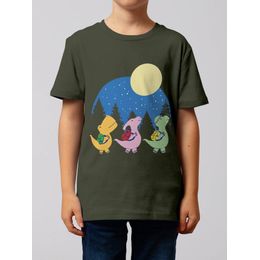 wat? Apparel T-Shirt Dino Spaziergang in Khaki | Gr.: 122/128