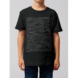 wat? Apparel T-Shirt Doodle Cats in Schwarz | Gr.: 134-146