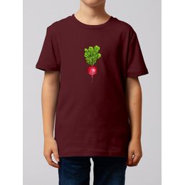 wat? Apparel T-Shirt Radieschen in Weinrot | Gr.: 98/104