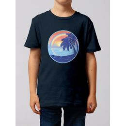 wat? Apparel T-Shirt Sunset Rainbow in Dunkelblau | Gr.: 134-146