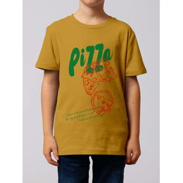 wat? Apparel T-Shirt Pizza in Ocker | Gr.: 110/116