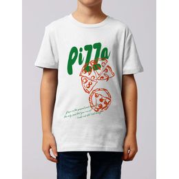 wat? Apparel T-Shirt Pizza in Wei&szlig; | Gr.: 134-146