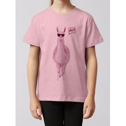 wat? Apparel T-Shirt Lama sagt Hi in Rosa | Gr.: 134-146