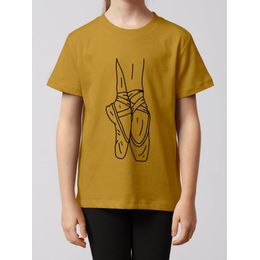 wat? Apparel T-Shirt Ballett Spitze in Ocker | Gr.: 98/104