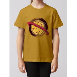 wat? Apparel T-Shirt Pizza Planet in Ocker | Gr.: 122/128