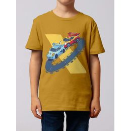 wat? Apparel T-Shirt Racing Car in Ocker | Gr.: 134-146
