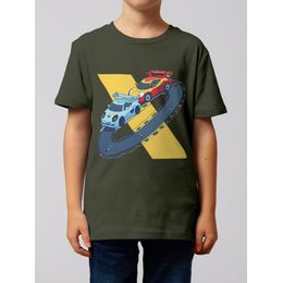 wat? Apparel T-Shirt Racing Car in Khaki | Gr.: 110/116