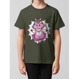 wat? Apparel T-Shirt Ballett Unicorn in Khaki | Gr.: 98/104