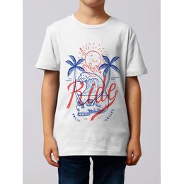 wat? Apparel T-Shirt Ride the waves in Wei&szlig; | Gr.: 110/116