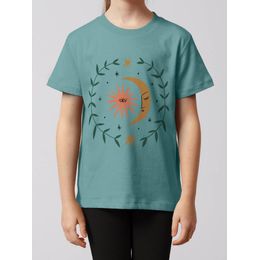 wat? Apparel T-Shirt Love and flex in Teal Monstera | Gr.: 152-164