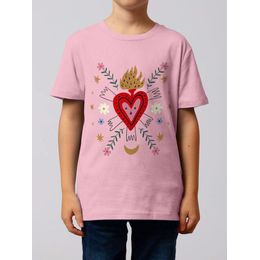 wat? Apparel T-Shirt Love and flex in Rosa | Gr.: 134-146