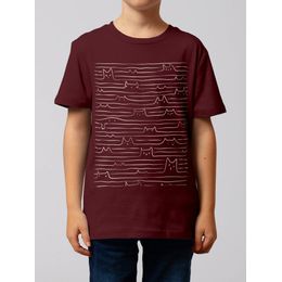 wat? Apparel T-Shirt Doodle Cats in Weinrot | Gr.: 152-164