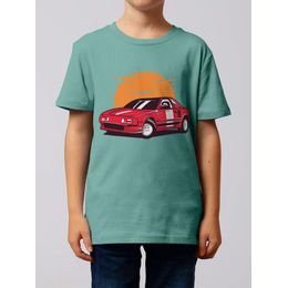 wat? Apparel T-Shirt Sport Car in Teal Monstera | Gr.: 134-146
