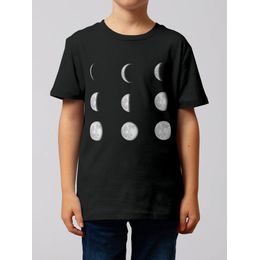 wat? Apparel T-Shirt Moonphases in Schwarz | Gr.: 134-146