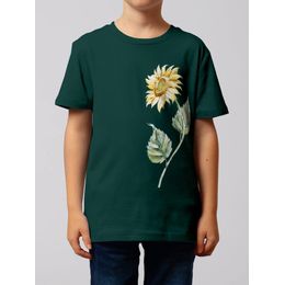 wat? Apparel T-Shirt Sonnenblume in Dunkelgr&uuml;n | Gr.: 152-164