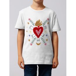 wat? Apparel T-Shirt Love and flex in Wei&szlig; | Gr.: 98/104