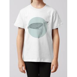 wat? Apparel T-Shirt Meeresschildkr&ouml;te in Wei&szlig; | Gr.: 134-146