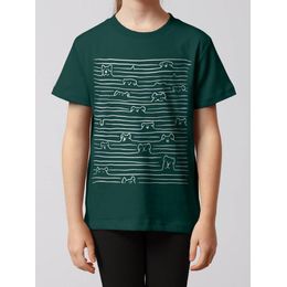 wat? Apparel T-Shirt Doodle Dogs in Dunkelgr&uuml;n | Gr.: 98/104