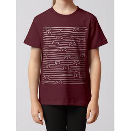 wat? Apparel T-Shirt Doodle Dogs in Weinrot | Gr.: 122/128