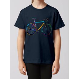 wat? Apparel T-Shirt Fahrrad by night in Dunkelblau | Gr.: 134-146