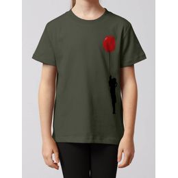 wat? Apparel T-Shirt M&auml;dchen mit Luftballon in Khaki | Gr.: 110/116