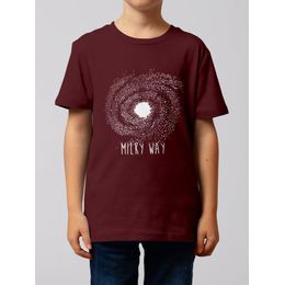wat? Apparel T-Shirt Milky way in Weinrot | Gr.: 122/128