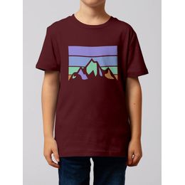 wat? Apparel T-Shirt Retro Landscape in Weinrot | Gr.: 134-146