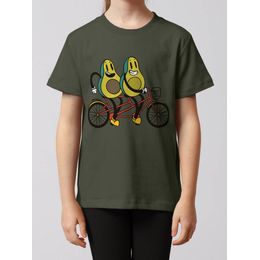 wat? Apparel T-Shirt Avocado Fahrrad in Khaki | Gr.: 152-164