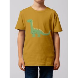wat? Apparel T-Shirt Baby Dinosaurier in Ocker | Gr.: 152-164
