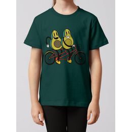 wat? Apparel T-Shirt Avocado Fahrrad in Dunkelgr&uuml;n | Gr.: 152-164