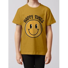 wat? Apparel T-Shirt Happy times in Ocker | Gr.: 134-146