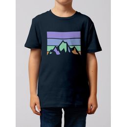 wat? Apparel T-Shirt Retro Landscape in Dunkelblau | Gr.: 152-164