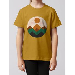 wat? Apparel T-Shirt Geometric Landscape 2 in Ocker | Gr.: 152-164