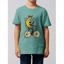 wat? Apparel T-Shirt Banana Rider in Teal Monstera | Gr.: 152-164