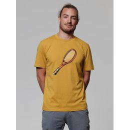 wat? Apparel T-Shirt Tennisschl&auml;ger in Ocker | Gr.: 56