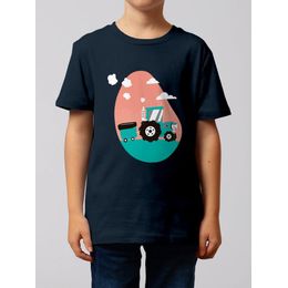wat? Apparel T-Shirt Traktor in Dunkelblau | Gr.: 152-164