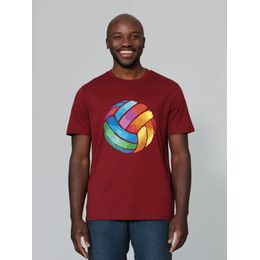 wat? Apparel T-Shirt Volleyball in Watercolor in Weinrot | Gr.: 50