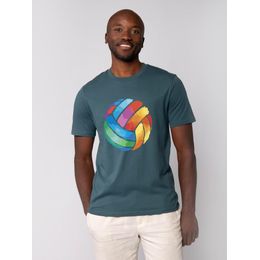 wat? Apparel T-Shirt Volleyball in Watercolor in Petrol | Gr.: 48