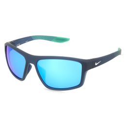 Nike NKIU4698XNN BRAZEN FURY M | Herren-Sonnenbrille | Fassung: Vollrand, Eckig, Kunststoff, Blau Dunkel | Glasfarbe: Blau Spiegel Blau