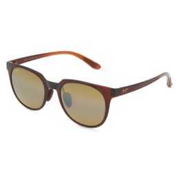 Maui Jim MJ0454S Wailua | Unisex-Sonnenbrille | Fassung: Vollrand, Quadratisch, Kunststoff, Braun Transparent | Glasfarbe: Braun