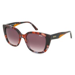 Mexx Eyes 6568 | Damen-Sonnenbrille | Fassung: Vollrand, Cat Eye, Kunststoff, Schwarz Beige | Glasfarbe: Grau