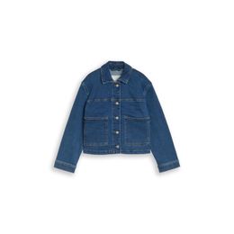 Tom Tailor M&auml;dchen Cropped Jeansjacke mit Stretch, blau, Uni, Gr. 176