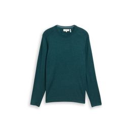 Tom Tailor Herren Basic Strickpullover mit Rundhalsausschnitt, gr&uuml;n, Meliert, Gr. XL