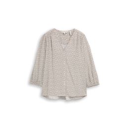 Tom Tailor Damen Bluse aus Viskose, beige, Gemustert, Gr. 36