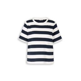 Tom Tailor Damen T-Shirt aus Baumwolle, blau, Gestreift, Gr. XXL